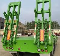 China 150T Max Payload Lowbed Semi Trailer Trucks Tractor Trailer with Heavy Duty Landing Gear for sale