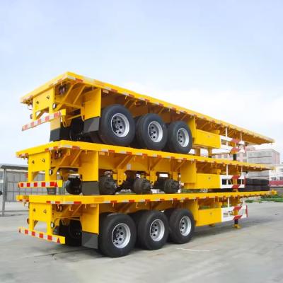 China 20ft 40ft Container Cargo Flatbed Semi Trailer with Lock Durable and Versatile Design for sale