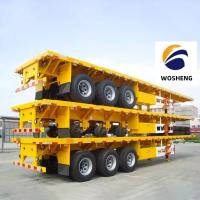 China 40-80tons Capacity Flatbed Semi Trailer 3 4 Axles 12R22.5 Tires Steel Material for sale
