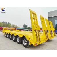 China Mechanical Suspension Lowbed Truck Semi Trailer With Mechanical Ladder for Zimbabwe for sale