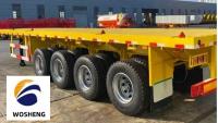 China 40-80tons Capacity Flatbed Semi Trailer 3 4 Axles 12R22.5 Tires Steel Material for sale