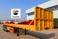 China 40-80tons Capacity Flatbed Semi Trailer 3 4 Axles 12R22.5 Tires Steel Material for sale