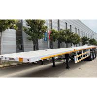 China Dual Line Braking System 3Axle Flatbed Semi Trailer for Container Transportation for sale