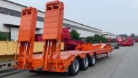 China 3 Axles Lowbed Lowboy Semi Trailer with Dual Line Braking System and 16000x2500x1100mm for sale