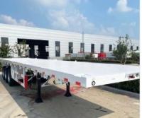 China Dual Line Braking System 3Axle Flatbed Semi Trailer for Container Transportation for sale
