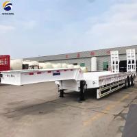 China Truck Steel Gooseneck Heavy Duty 3 Axle 4 Axles Max Loading 150 Tons Lowbed Semi Trailer for sale