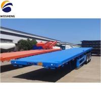 China Steel Max Payload 20T-80T Container Trailer Flatbed Semi Trailer with Steel by Wosheng for sale