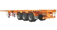 China 40ft 20ft Tri-Axle Container Trailer Skeleton Trailer with Heavy Duty Landing Gear 28t for sale