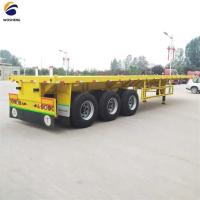 China Transport Heavy Machinery with Steel 3 Axles Flat Bed Trailer and Mechanical Suspension for sale