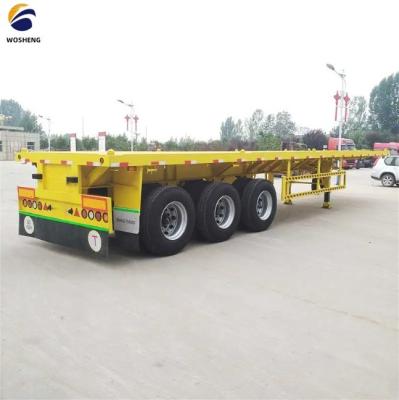 China Transport Heavy Machinery with Steel 3 Axles Flat Bed Trailer and Mechanical Suspension for sale