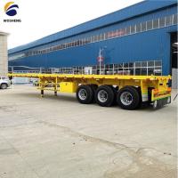 China Transport Heavy Machinery with Steel 3 Axles Flat Bed Trailer and Mechanical Suspension for sale