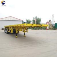 China Transport Heavy Machinery with Steel 3 Axles Flat Bed Trailer and Mechanical Suspension for sale