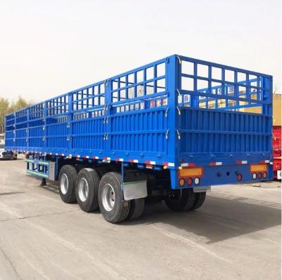 China 3 Axle 4 Axle Side Plate Height 600mm 800mm Side Drop Fence Semi-Trailer Max Payload 30000 kg for sale