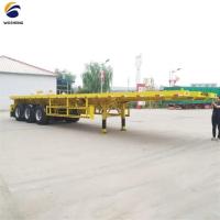 China Transport Heavy Machinery with Steel 3 Axles Flat Bed Trailer and Mechanical Suspension for sale