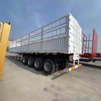 China 3 Axle 60 100Tons Transport Farm Cargo Building Materials Fence Semi Trailer Top- Steel for sale