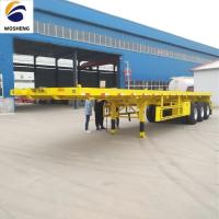 China 12500x2500x1600-3100mm Semi Trailer for Container 30-70t Heavy Duty Flatbed Trailer for sale