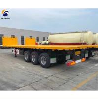 China 12500x2500x1600-3100mm Semi Trailer for Container 30-70t Heavy Duty Flatbed Trailer for sale