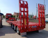 China Air Chamber T30/30 Brake System Lowbed Truck Semi Trailer With Hydraulic Ramp Durable for sale