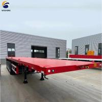 China 40FT Flatbed Trailer 3 Axle Container Truck with Double Tires 12400*2610*1550mm Steel for sale