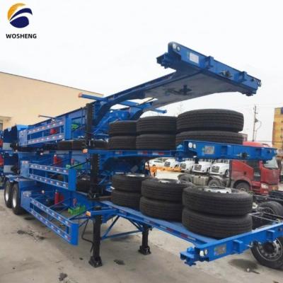 China Container Transport 3 Axle 20FT 40FT Container Chassis Skeleton Semi Trailer for Truck for sale