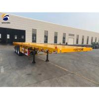 China Mechanical Suspension 3 Axles 40-100 tons 20ft 40ft 45ft 53ft Container Flatbed Truck Semi Trailer Flat Bed Trailer for sale