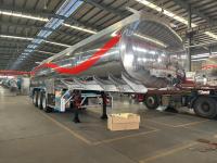 China Directly Sale 42cbm Stainless Steel Fuel Tank Semi Trailer with 28 Ton Landing Gear for sale