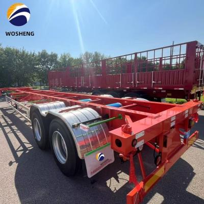 China Durable 1/2/4 Axles 20/40/45/48/53 Feet Steel Skeleton Semi Trailer for Container Transport for sale