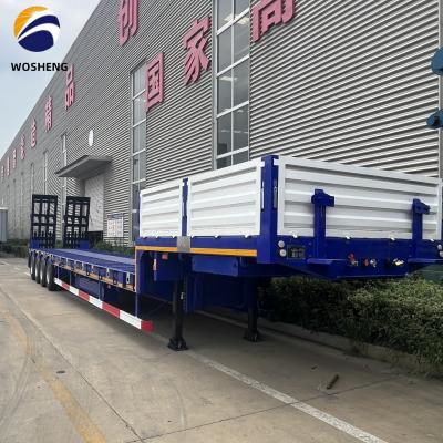 China 3 Axle Low Bed Semi Trailer for Transporting Heavy Machinery 13000x3000x3300mm for sale