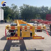China 40ft 45ft 3 Axle Shipping Container Skeleton Trailer Gooseneck Chassis Semi Truck Trailer for sale