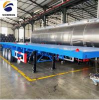 China 3 Axle Flatbed Semi Trailer for 20ft or 40ft Container Transport Rim 9.0-22.5 for sale