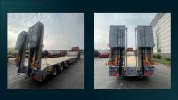 China Air Suspension 3 Axles 40-80ton Steel LowBed Semi Trailer for Excavators and Dozers for sale