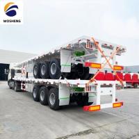 China 3 Axle Flatbed Semi Trailer for 20ft or 40ft Container Transport Rim 9.0-22.5 for sale