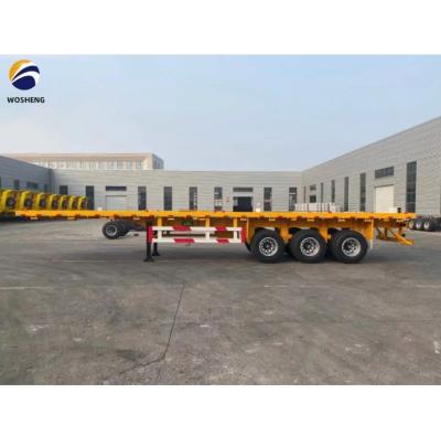 China 2 Axle 3 Axle 4 Axle 13.6m Flat Bed Container Semi Trailer with High Loading Capacity for sale
