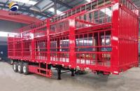 China 3 Axles High Fence Semi Trailer For Transporting Cattle Cow With Rim 8.5-20 And Durable for sale