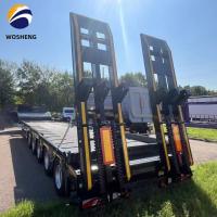 China 80 100 120 ton lowboy low loader lowbed semi trailer with customizable height for sale