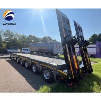 China 80 100 120 ton lowboy low loader lowbed semi trailer with customizable height for sale