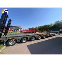 China 80 100 120 ton lowboy low loader lowbed semi trailer with customizable height for sale