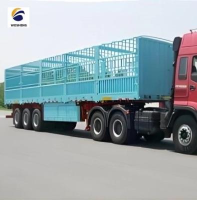 China 3 Axle Fence Semi Trailer For Transporting Vegetable And Livestock 12400x2500x3650mm for sale