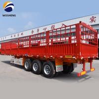 China 3 Axle Fence Semi Trailer For Transporting Vegetable And Livestock 12400x2500x3650mm for sale