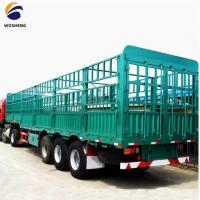 China 3 Axle Fence Semi Trailer For Transporting Vegetable And Livestock 12400x2500x3650mm for sale