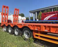 China Lowbed Semi Trailer 60-100 Ton 4 Axle for Heavy Duty Truck and Trailer Transportation for sale