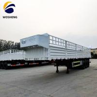 China 12.4m Length 50T 3 Axle Side Plate Side Fence Semi Trailer with Mechanical Suspension for sale
