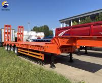 China Lowbed Semi Trailer 60-100 Ton 4 Axle for Heavy Duty Truck and Trailer Transportation for sale