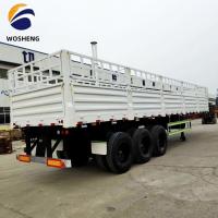 China 12.4m Length 50T 3 Axle Side Plate Side Fence Semi Trailer with Mechanical Suspension for sale