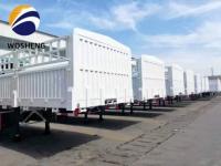 China 12.4m Length 50T 3 Axle Side Plate Side Fence Semi Trailer with Mechanical Suspension for sale