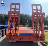 China Lowbed Semi Trailer 60-100 Ton 4 Axle for Heavy Duty Truck and Trailer Transportation for sale
