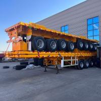 China Wosheng 2 3 4 5 Axles Flatbed Trailer 12400x2610x1550mm with 7.0 Ton Tare Weight for sale