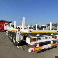 China 12500x2500x1600-3100mm  3-4 Axles Fuwa Axle Flatbed Semi Trailer Suitable for Container for sale