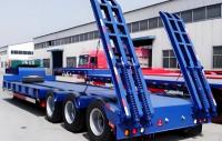 China Customizable Steel Flatbed Semi-Trailer Loader for Heavy Duty Equipment Transportation for sale