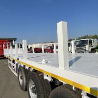 China 12500x2500x1600-3100mm  3-4 Axles Fuwa Axle Flatbed Semi Trailer Suitable for Container for sale